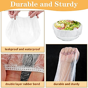 Plastic Bowl Covers, 200 PCS Food Covers, Bowl Covers for Bread Proofing, Plastic Covers for Bowls With Elastic, Reusable Fresh Keeping Bags