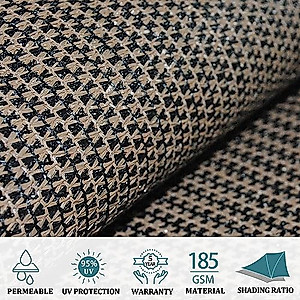 Shade&Beyond Sun Shade Sail 16' x 16' x 16' Triangle Sail Shade Canopy for Patio UV Block for Outdoor Facility and Activities Brown, (We Make Custom Size)