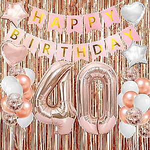 40th Birthday Decorations Women 40th Birthday Balloons 40 Year Old Decorations for Women