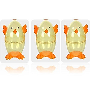 Clear Chick Shaped Easter Eggs 3 Fillable Treat Containers