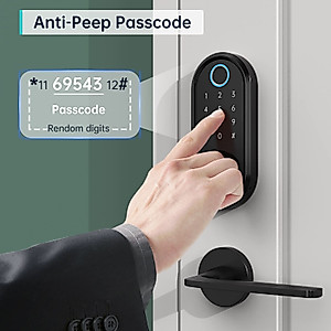 Smart Door Lock, hornbill 8-in-1 Keyless Entry Door Lock Biometric Fingerprint Smart Deadbolt, Electronic Digital Bluetooth Keypad Code Door Lock, Smart Locks for Front Door, IC Fob & App Control
