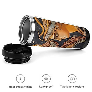 Ancient Greek Art Drcor Travel Coffee Mug Reusable Insulated Drinking Cup with Lid for Home Outdoor Works 13 Oz