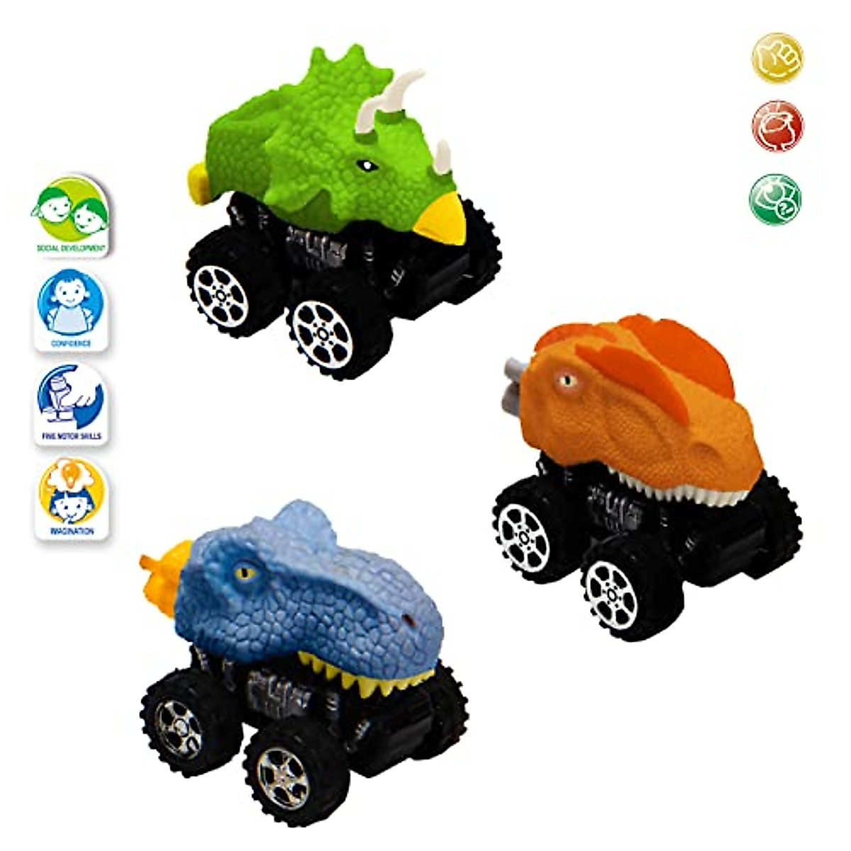 Kidtastic Paint Dinosaur Car Toys with Paint Brush, 3 4 5 6 yrs Old and UP Take Apart STEM Art Learning Dinosaur Kit, DIY Coloring Kit Car for Toddles, Boys, Girls