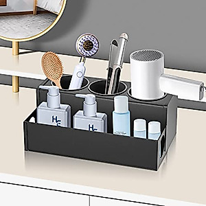 HigoYXP Hair Tool Organizer, 100% Metal Hot Tools Organizer, Heat-Resistant Hair Tool Holder-Styling Tools Organizer for Cosmetic, Skincare, Toiletries, Bathroom Counter, Vanity(1.6kg, Black)