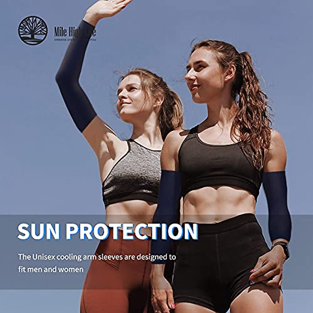 Mile High Life | Arm Sleeves for Men & Women | Tattoo Cover Up | UV Sun Protection |Cooling Sports Sleeve for Golf Running Football