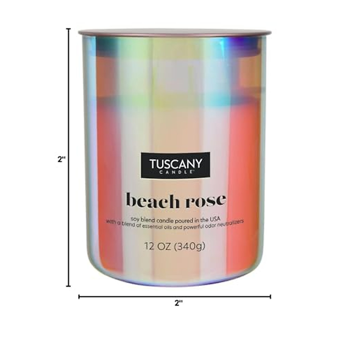 Empire Candle Beach Rose Scented Jar Candle, 12 oz, Burn Time 50 Hours, Home Fragrance, Room Accessories