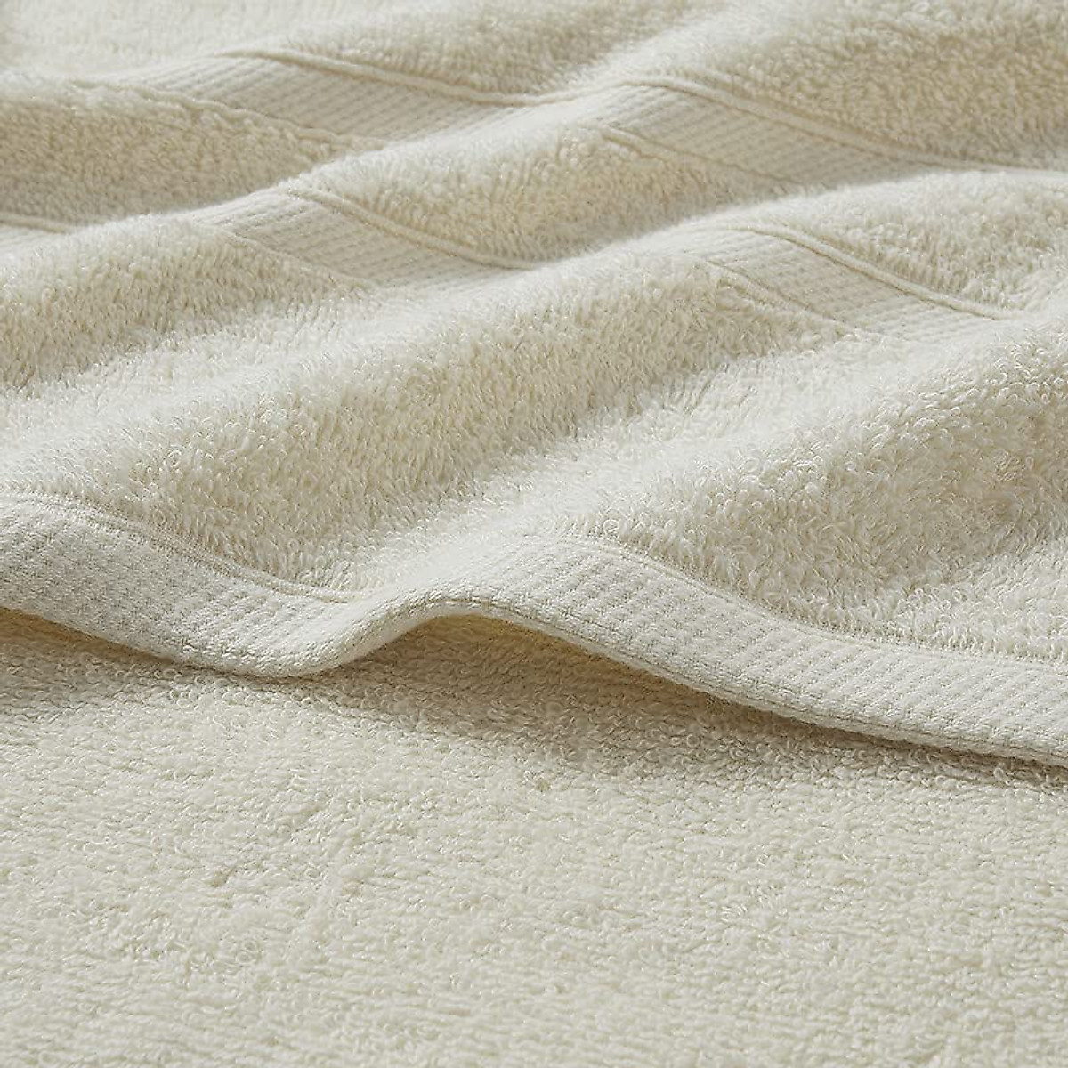 Clorox Bleach Friendly, Quick Dry, 100% Cotton Hand Towels (16" L x 26" W), Highly Absorbent, Light Weight, Easy to Wash (2 Pack, Ivory)…