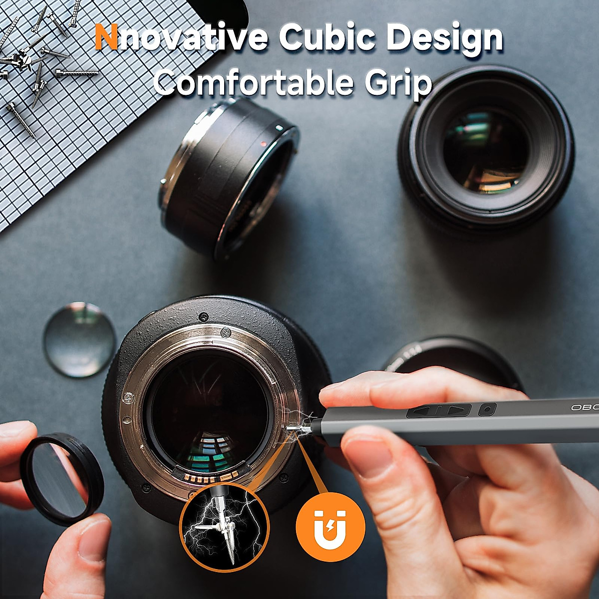 obonate mini Electric Screwdriver Set, 154 in 1 precision Electric Screwdriver Cordless Rechargeable, Electronic Repair Tool Kit for PC Phone Camera Laptop Watch