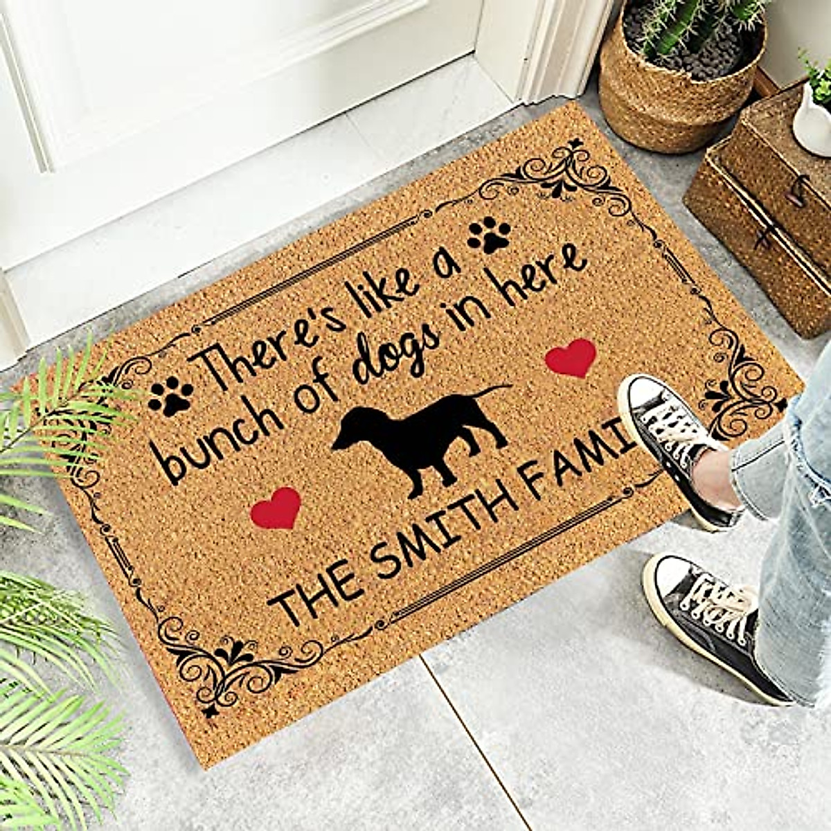 JMETRIE Dogs' Home Here is a Group of Dog Printed Floor mats Blankets Small (Brown, One Size)