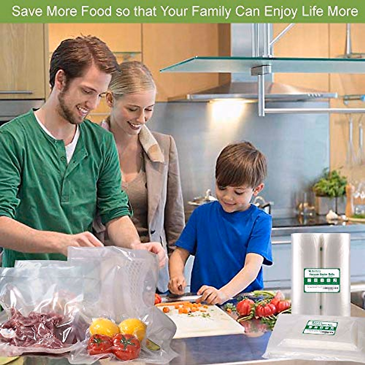 MakMeFre 2 Pack 11x50 Vacuum Sealer Bags Rolls for Food ,Commercial Grade, BPA Free,Puncture Prevention,Great for Sous Vide Cooking