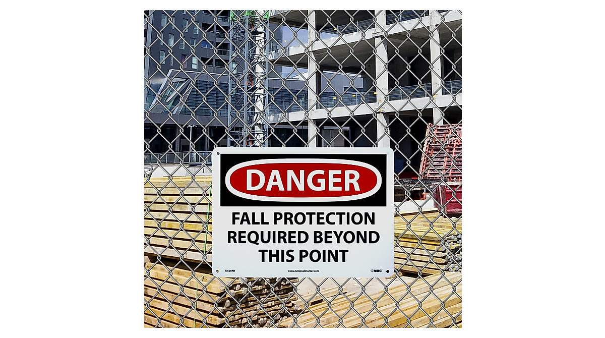 NMC D528RB – DANGER – FALL PROTECTION REQUIRED BEYOND THIS POINT – 14 ...
