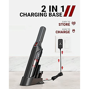 VacLife Cordless Handheld Vacuum - High-Efficiency Hand Vacuum with Top-Class Strong Suction, Lightweight Ideal for Car & Home, Black&Red (VL766)