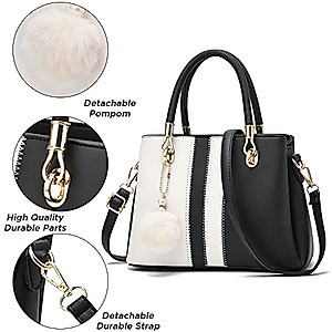 Handbags PU Leather Satchel Bag Purse for Women Ladies Shoulder Bags Top Handle Tote Brown