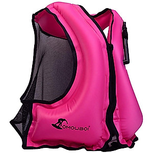 OMOUBOI Snorkel Vests Adults Inflatable Floatage Jackets Lightweight Kayak Buoyancy Vest Portable Floatage Vests for Diving Surfing Swimming Outdoor Water Sports (Suitable for 90-220lbs)