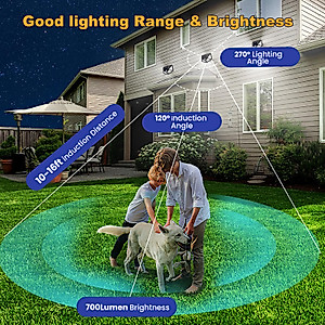 REENEO Solar Lights Outdoor Waterproof 2 Packs, 100Led/3 Modes Security Motion Sensor Outdoor Solar Lights 270° Lighting Angle, Wireless Lights for Wall, Bright When Motion for Garden Patio Yard