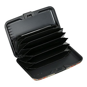 ELFISH Mini RFID Aluminum Wallet Credit Cards Holder Business Card Case Metal ID Case for Men Women（Flower Shadows