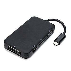 SHYPT 4-in-1 USB-C 3.1 Type C to HDMI DP DVI 4K VGA Multiport Cable Adapter Converter