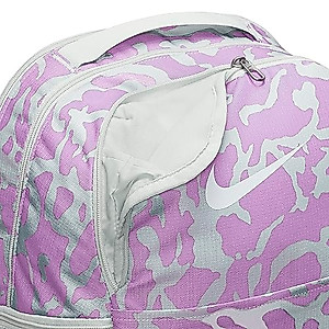 Nike Womens Brasilia Printed Backpack Light Silver/Rush Fuchsia/White