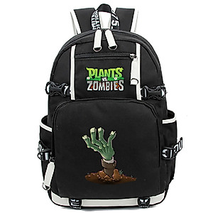 ISaikoy Anime Plants vs. Zombies Backpack Shoulder Bag Bookbag School Bag Daypack Laptop Bag Color15 Black