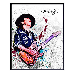 Stevie Ray Vaughan Unframed Wall Art Print - Great Gift for Music and Rock n Roll Fans - Cool Steampunk Home Decor - Ready to Frame (8x10) Vintage Photo