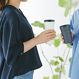 KYOCERA 17 oz Ceramic Coated Tumbler with Lid - Cream White