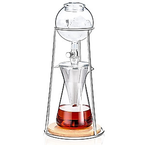 PARACITY Cold Brew Coffee Maker, Iced Coffee Maker in Stainless Steel and Borosilicate Glass, Cold Brew Drip Coffee Maker with Slow Drip Technology, Iced Tea Maker 2-4 Cup