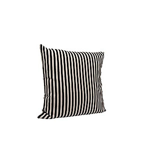 Creative Co-Op Square Cotton Woven Stripes Throw Pillow, Black