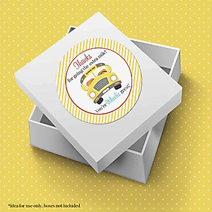 Go The Extra Mile Transportation Themed School Bus Driver Appreciation Thank You Sticker Labels, 40 2" Party Circle Stickers by AmandaCreation, Great for Envelope Seals & Gift Bags