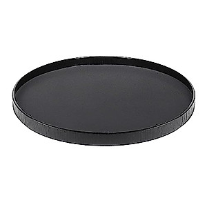 Round Solid Wood Serving Tray Extra Large Tea Coffee Snack Food Meals Serving Plate Non-Slip Kitchen Party Bar Server Breakfast Tray with Raised Edges (16inch/40cm) Black Decorative Ottoman Tray