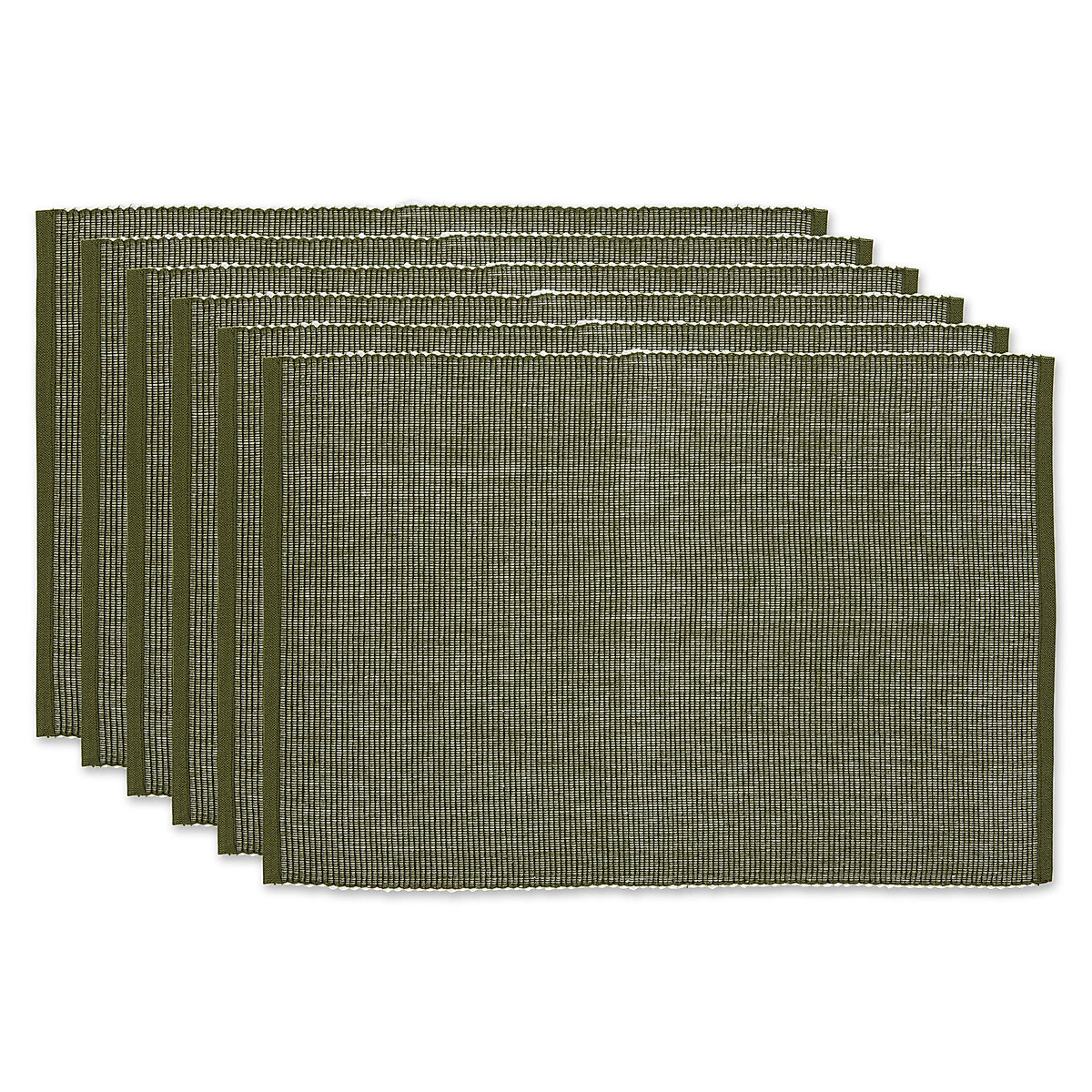 DII Two-Toned Collection Tabletop, Placemat Set, Sage, 6 Piece