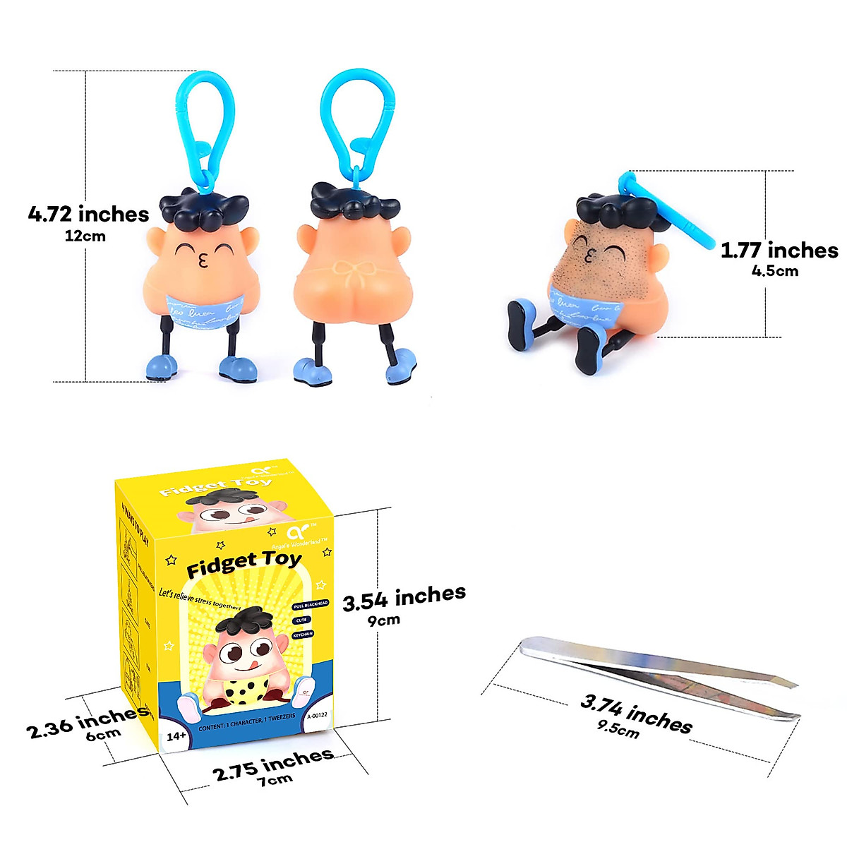 Angel's Wonderland Blue Kiss Blackheads Remover, Pimple Popper as Valentine's Day Gag Gift, Stress Relief Hair Pulling Toy