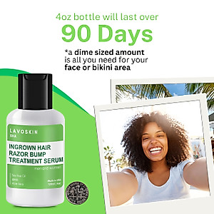 LAVO Tea Tree Gel w/Salicylic Acid - BEST Ingrown Hair Treatment - Razor Bump and Burn Remover - Bikini Lines & Acne - Use After Shaving, Hair Removal, Waxing, Laser, Electrolysis - for Men and Women