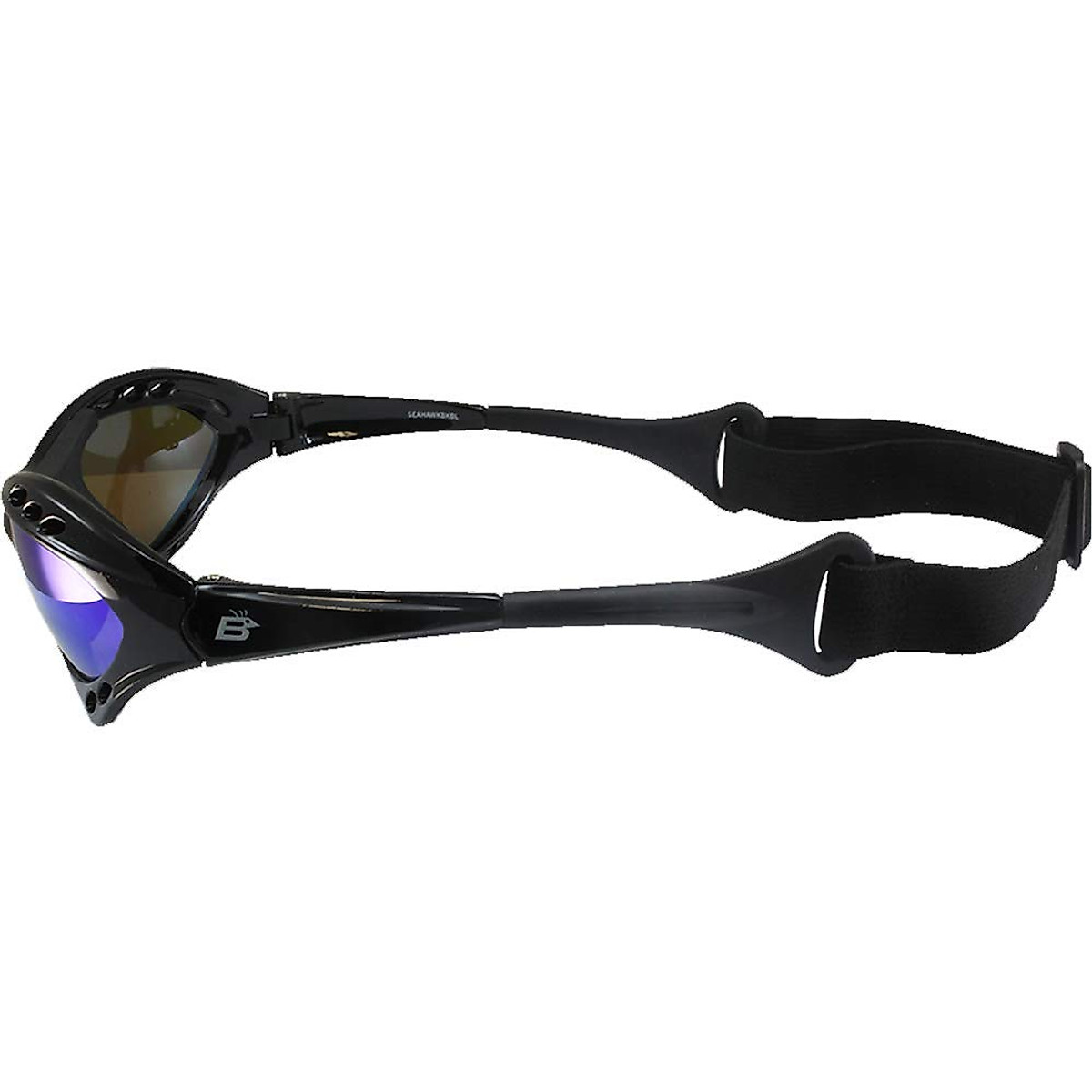 Birdz Eyewear Seahawk Polarized Sunglasses Jet Ski Goggles Sport Kite-Boarding, Surfing, Kayaking 2 Pairs Black Frames with Smoke & Blue Lenses