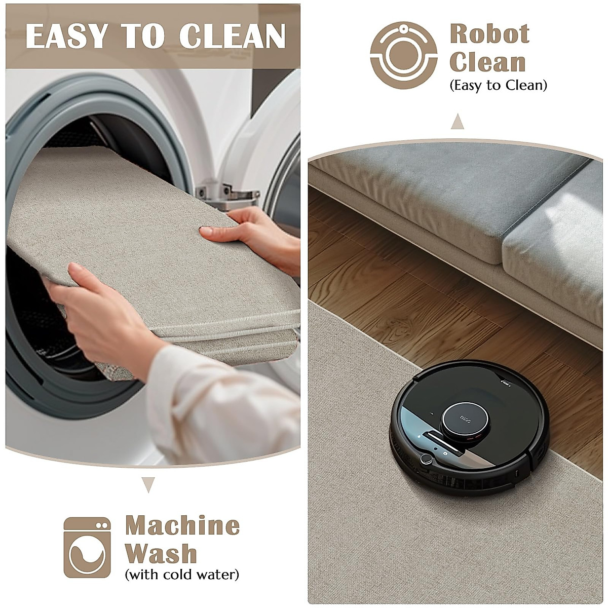 jinchan Modern Area Rug 2x3 Washable Rug Indoor Entryway Doormat Grid Accent Rug Kitchen Rug Geometric Contemporary Rug Non Slip Carpet Soft Rug for Living Room Bedroom Bathroom Home Office Taupe