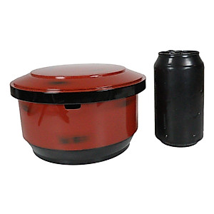 Ebros Gift Japanese Restaurant Grade Traditional Red and Black Ohitsu Rice Container Serving Bowl with Scoop for 3-4 People Party Hosting Functions Supply Asian Dining Made in Japan