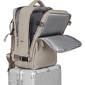 bergsalz Brown Travel Backpack Essentials For Women Men Airline Approved Personal Item Travel Bag Carry On Bag Gym Waterproof Backpack Purse  College Laptop Bag