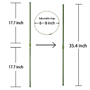 4 Pack Tomato Cages for Garden,Garden Stakes for Plants, Plant Cages with 3 Adjustable Rings,Plant Stake for Supporter Climbing Plants(18 inches,Pack of 4)