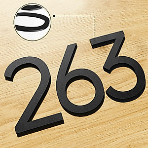 Mailbox Numbers Black - Adhesive House Numbers for Outside, 5 Inch Address Numbers for House Stick on for Apartment Door Farmhouse Mailbox Office Hotel, Frosted Matte Black Acrylic House Number 1