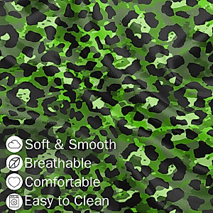 Satin Body Pillow Pillowcase for Hair and Skin Camo Leopard Grass Green Long Body Pillow Case Cover 21x54 Soft Breathable Body Pillow Cases