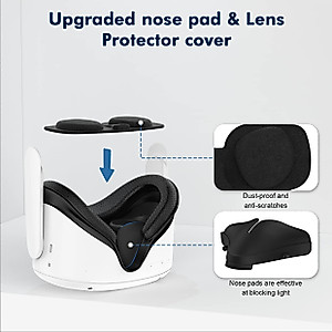 M AMVR Face Pad Compatible with Quest 2 Accessories, Face Pad Foam Replacement, with Fitness Facial Interface, Breathable PU Face Cushion and Lens Protector, Air-Circulation Design (Not for Quest 3)