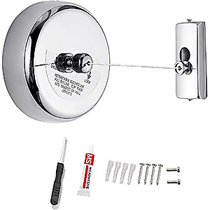 ITTA Round Retractable Clothesline with Adjustable Rope String Hotel Style Heavy Duty for Bathroom, Wall Mounted Laundry Drying Line for Shower, 9.3 Feets Indoor Clothes Line Washing Line