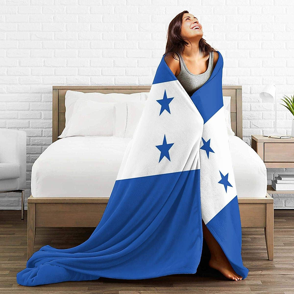 Carwayii Flannel Throw Blanket,Honduras Flag Soft Lap Blanket for Family Birthday Gift,No Shedding Blanket for Kids,Durable Sofa Blanket Cozy Noon Break Blanket for Office Home Car