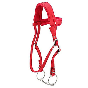 Red Horse Bridle, Adjustable Horse Bridle Rein Harness Headstalls Durable Wearresisting With Soft Cushion Double Check Design