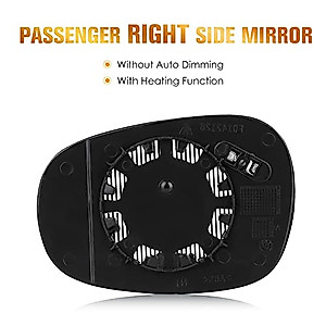 Passenger Right Side Heated Mirror Glass for BMW 125i 128i 135i 135is 320i 323i 325i 328i 335d 335i xDrive 335is 2009 2010 2011 2012 2013 Replacement 51167252894
