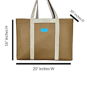 2023 Premium Oversize Canvas Tobi Tote Bag (21Wx16H x10D), Folds Flat, Slip-in Pockets, Removable Base, Anti-Theft Pocket (Tall Pines Green)