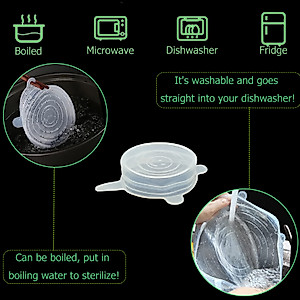 Silicone Stretch Lids, Reusable Silicone Lids Bowl Covers, 2 Sizes Silicone Covers Apply to Cans Jars Cups Food Container and Apple Pear other Fruits Sealed Lid for Cat Dog Canned Food Storage(6 pack)