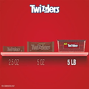 TWIZZLERS Twists Strawberry Flavored Chewy, Low Fat Snack Candy Bulk Container, 5 lb