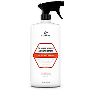 Granite Sealer & Protector – Best Stone Polish, Protectant & Care Product – Easy Maintenance for Clean Countertop Surface, Marble, Tile – No Streaks, Stains, Haze, or Spots - 18 OZ - TriNova