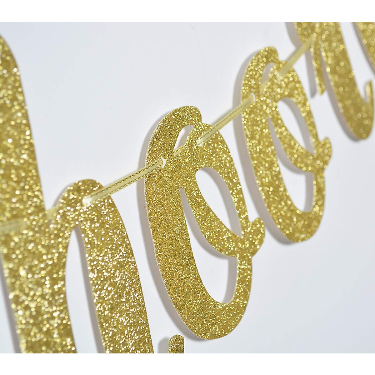 Hip Hop Hooray Gold Glitter Banner
