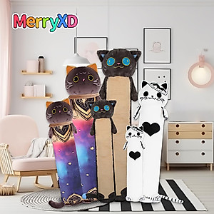 MerryXD Long Cat Plush Kawaii Body Pillow, 44” Cute Black Cat Stuffed Animals Soft Plushies, Big Eyes Kitten Plush Toys Throw Pillow Doll Gift for Girlfriend,Birthday,Christmas,Halloween